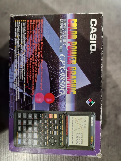 VINTAGE CASIO COLOR Power Graphic CFX-9850G Scientific Calculator ...