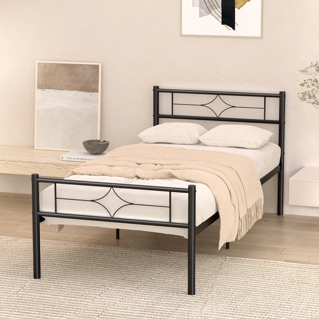 🔥 NEW STRONG Single Double Bed 3ft 4.5ft Metal Bed Frame Bedroom ...