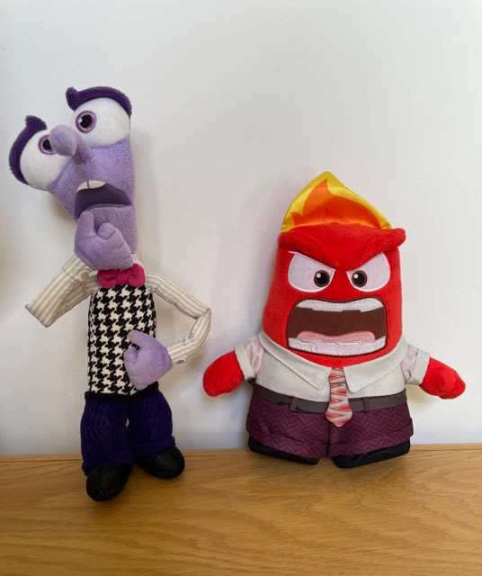 DISNEY PIXAR INSIDE Out Anger Talking Plush By Tomy 9" & Fear 12” Soft ...