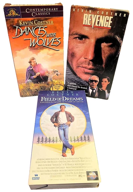 KEVIN COSTNER VINTAGE VHS Bundle (Dances With Wolves, Revenge, Field of ...