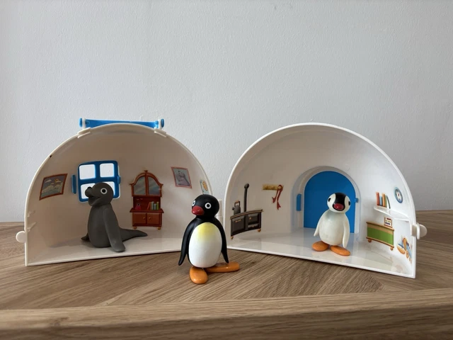 VINTAGE RARE PINGU Igloo Playset with Pingu and Robbie the Seal Figures ...