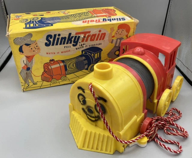 VINTAGE SLINKY TRAIN with Original Pull String, Whistle and Box - 1960s ...