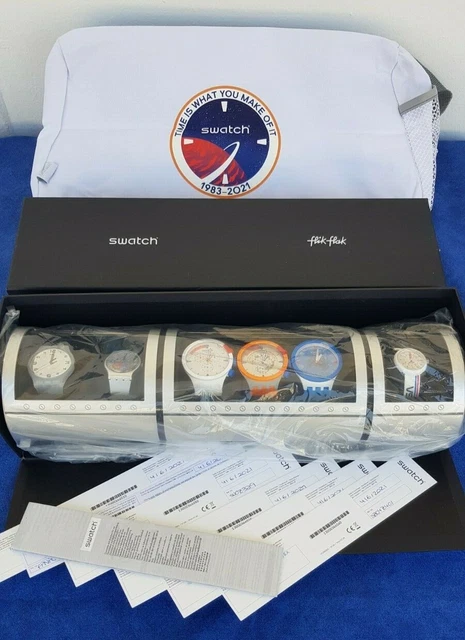 ONLY 800 PCS! Swatch NASA set 6 watches SZS32 + original NASA bag ...