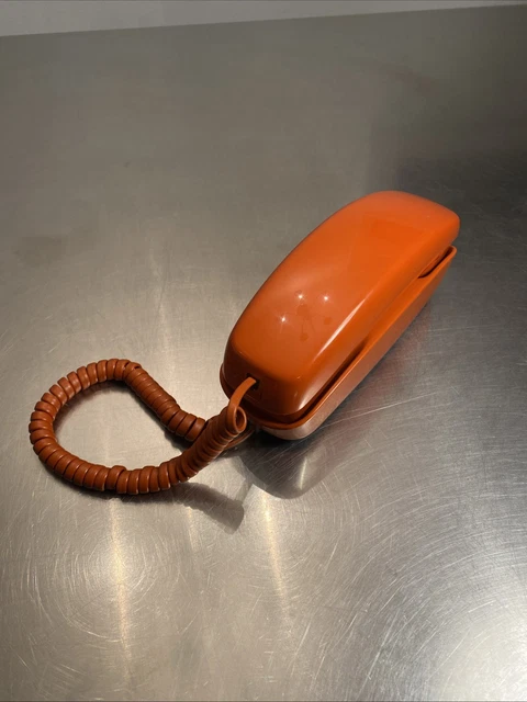 VINTAGE 1970S BELL Automatic Orange Trimline Push Button Telephone RARE ...