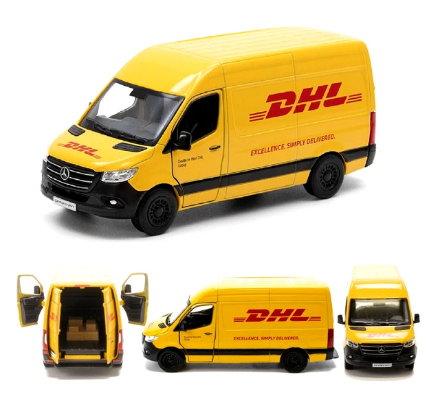 MERCEDES BENZ SPRINTER Van DHL Courier Model 1:48 Scale Diecast Car Toy ...