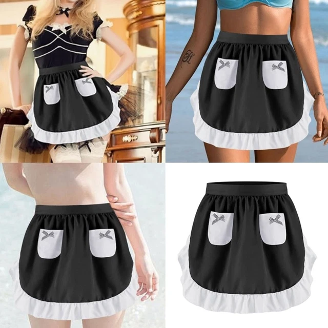MAID COSTUME WAIST Apron with 2 Pocket for Women Kitchen Cooking Baking ...