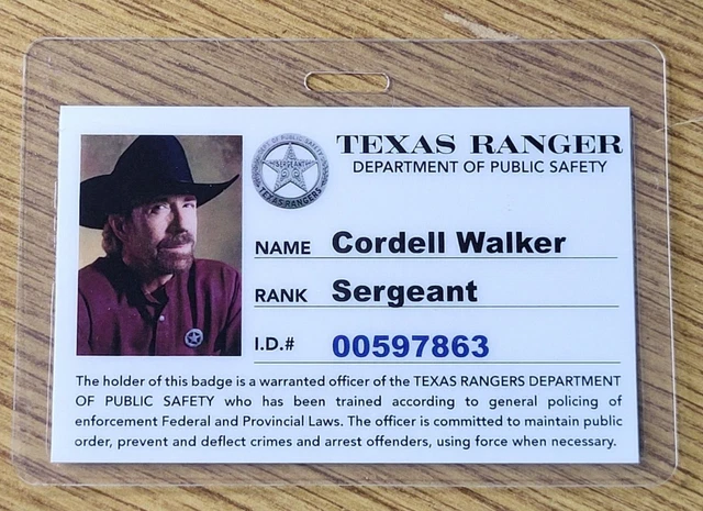 WALKER TEXAS RANGER TV Series ID Badge-Cordell Walker Hat Cosplay prop ...