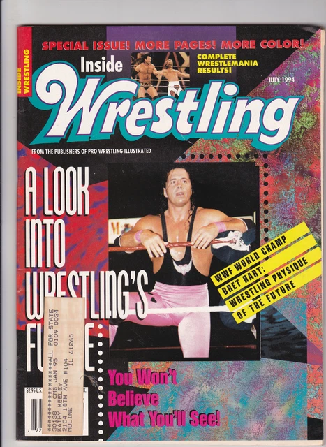 INSIDE WRESTLING MAGAZINE July 1994 Bret The Hitman Hart WWF ...