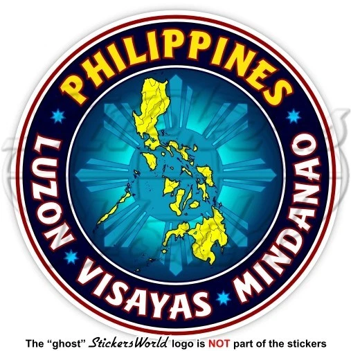 PHILIPPINES-LUZON VISAYAS MINDANAO, Filipino Map Roundel, 100mm Sticker ...