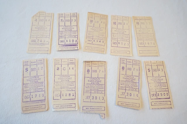 LONDON TRANSPORT GIBSON Machine Bus Tram Ticket x10 Ref A30 £14.99 ...