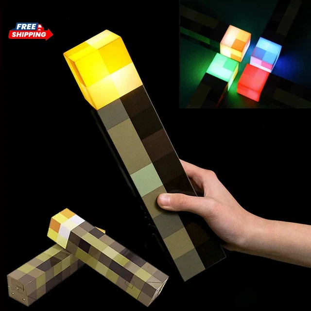 MINECRAFT GAME TORCH Lamp Led Night Light Home Decors USB Rechargeable ...
