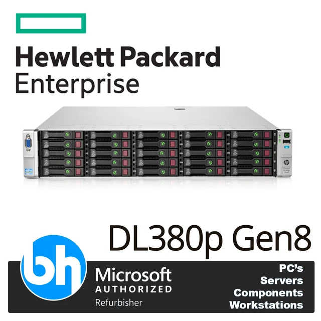 SERVEUR RACK 2U HP ProLiant DL380p Gen8 2x Xeon Ten 10 cœurs E5-2650L ...