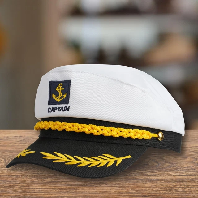 NAVY SAILOR HAT for Adults, Marine Captain Cap, Nautical Admiral ...