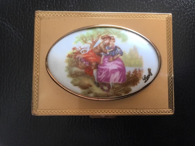 BOITE À POUDRE Patrys couvercle porcelaine de Limoges EUR 25,00 ...