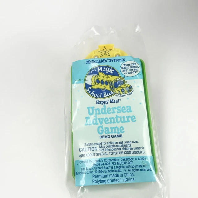 MCDONALD'S MAGIC SCHOOL Bus Undersea Adventure Game Happy Meal Toy 1994 ...