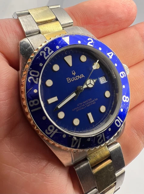 VINTAGE BULOVA GTM MASTER SUPERLATIVE CHRONOMETER MENS AUTOMATIC Diver ...
