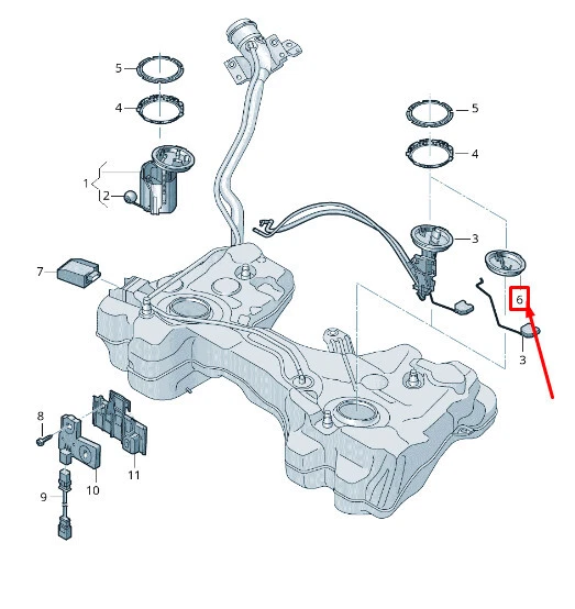 VOLKSWAGEN GOLF 5G MK7 fuel tank pump flange left 5Q0919679 NEW GENUINE ...