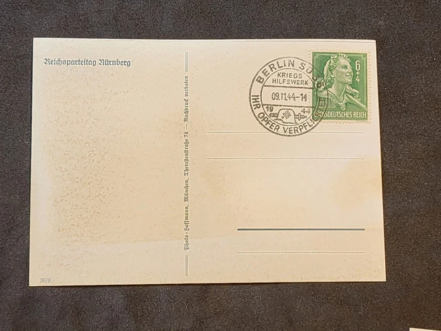 WW2 WWII NAZI Germany Young girl Reichsparteitag Nurnberg postcard w ...