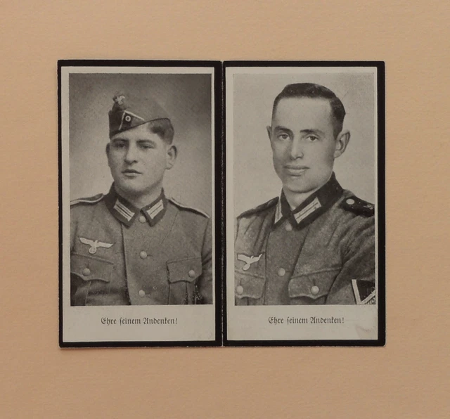 WW2 GERMAN DEATH Card Brothers ~ 1st day Barbarossa ~ Both KIA 1941 ...