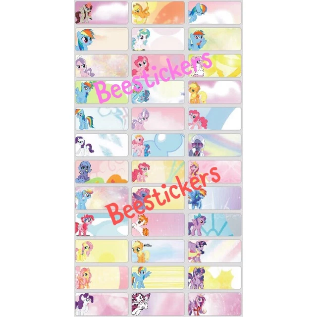 90 FIND MY PONY, HORSE, RAINBOW DASH Personalised Name Stickers,Labels ...