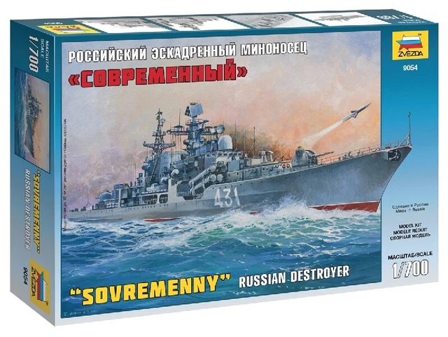 RUSSIAN DESTROYER SOVREMENNY 1:700 Plastique Model Kit Zvezda EUR 28,84 ...