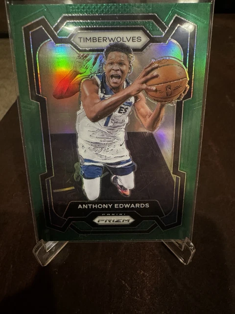 2023-24 PANINI PRIZM Anthony Edwards Prizm verde #108 lupi di legno del ...