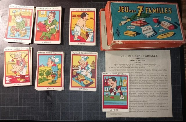 ANCIEN JEU DES 7 FAMILLES complet tachés- LES METIERS - VERPLEIN ...