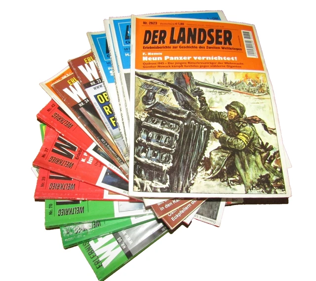 14 KRIEGSROMANE Z.B. Landser Weltkrieg, teils ältere Romanhefte ...