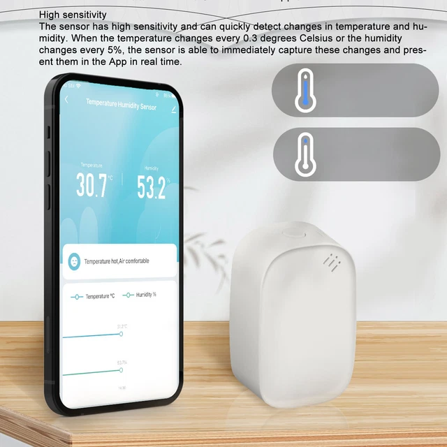 SMART TEMPERATURE HUMIDITY Sensor For For APP Control Remote Moni FI £ ...