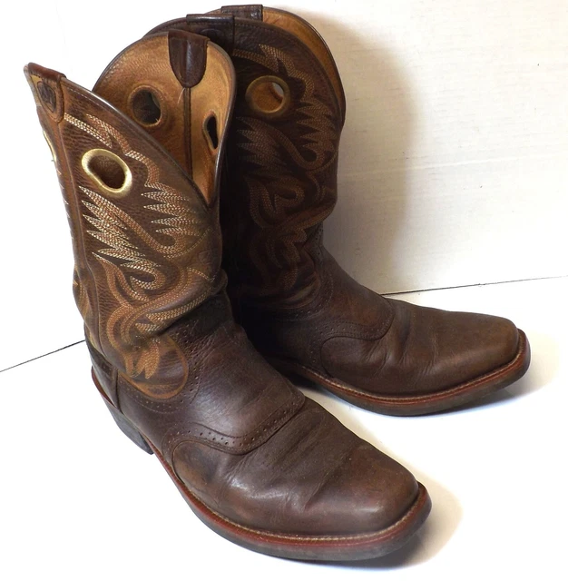 ARIAT HERITAGE ROUGHSTOCK Western Cowboy BOOTS Brown Bullhide Leather ...