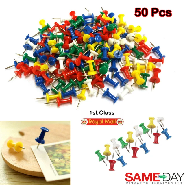 NOTICE BOARD PUSH Pins color for Cork/Maps/Stationery/School/Office ...