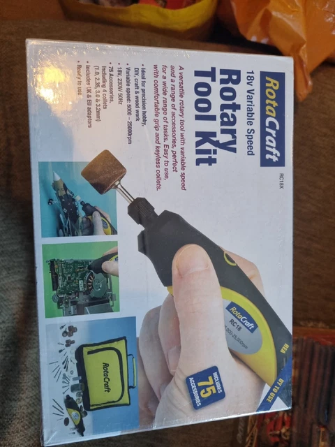 ROTACRAFT RC18X MINI Rotary Tool Kit Modelling Tool - 75 Accessories ...