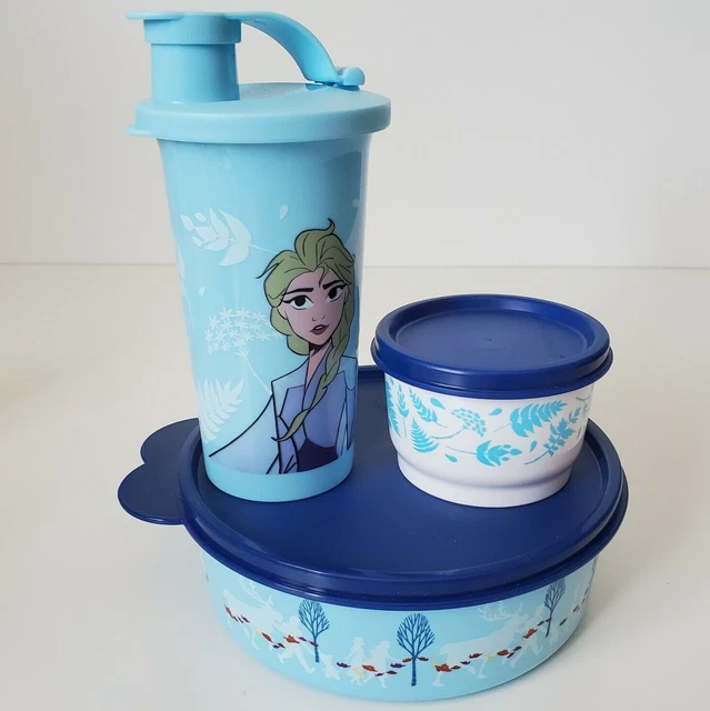 DISNEY FROZEN ELSA Tupperware Lunch Snack Dishes Set Tumbler Cereal ...