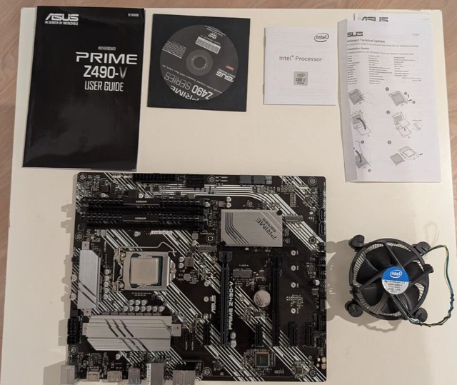 ASUS PRIME Z490-V Motherboard + Intel i7-10700K CPU + 2x Corsair 16GB ...