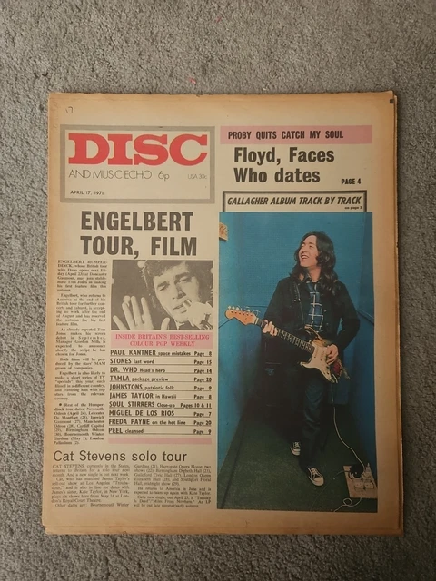 DISC AND MUSIC Echo April 17th 1971 Rory Gallagher Cover £12.00 ...