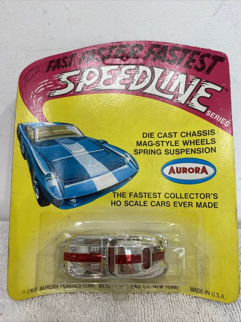 VINTAGE 1960'S AURORA Cigar Box Speedline Red interior Chrome Jaguar ...