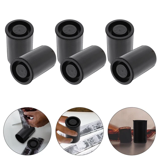 50 PCS SQUEEZE Tip Film Container Containers with Lids Black Canisters ...