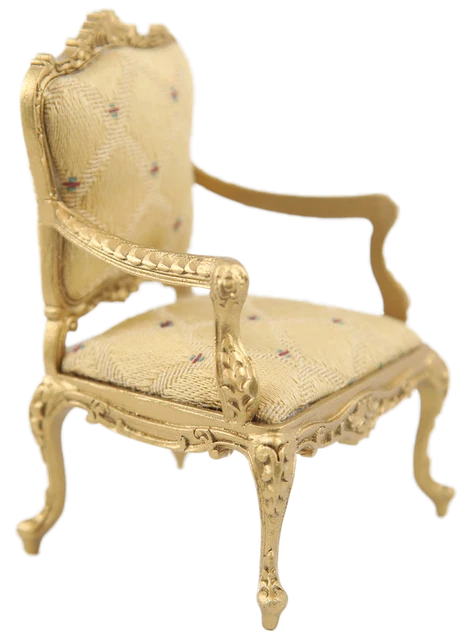 MAISON DE POUPÉES Doré Louis XV Rococo Fauteuil Miniature JBM Meuble de Salon EUR 93,48 ...
