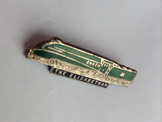 VINTAGE ENAMEL BADGE 'The Elizabethan' railway locomotive engine ...