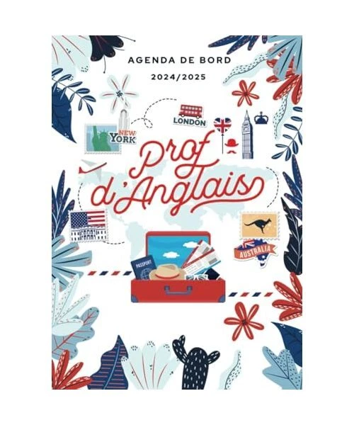 AGENDA DE BORD 2024/2025 professeur d’Anglais: Carnet de bord A4 pour les ense EUR 18,24 ...