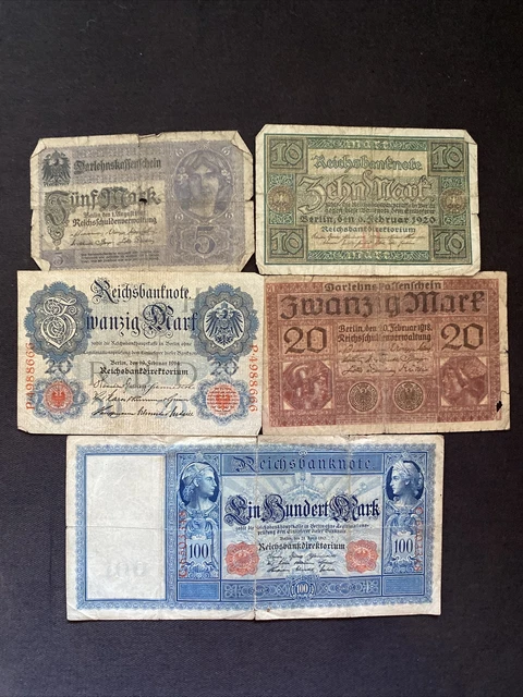 🇩🇪 DEUTSCHLAND 5 Reichsmark Inflationsgeld Allemand Germany Mark ...