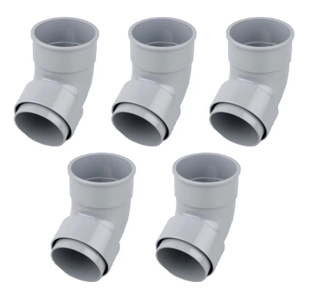 5 X OSMA Rainwater Downpipe 0T025G Offset Bend Socket 67.5 Degree 68mm ...