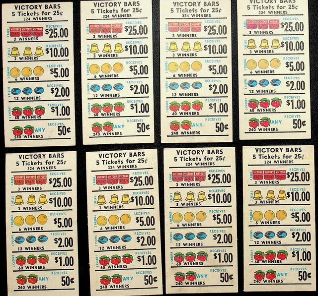 EIGHT VICTORY BARS Vintage "Original Break Open Cards - E13-D £38.09 ...