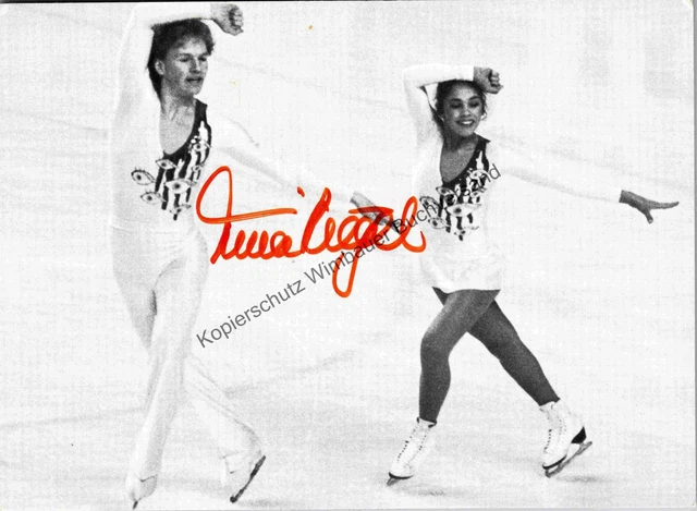 ORIGINAL AUTOGRAMM TINA Riegel Eiskunstlauf /// Autograph signiert ...