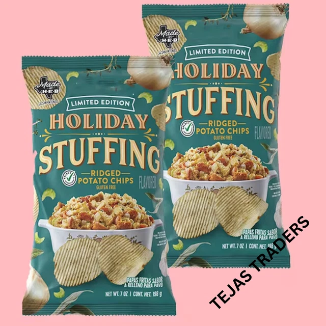 LIMITED EDITION H-E-B Holiday Stuffing Ridged Potato Chips (Pack of 2 ...