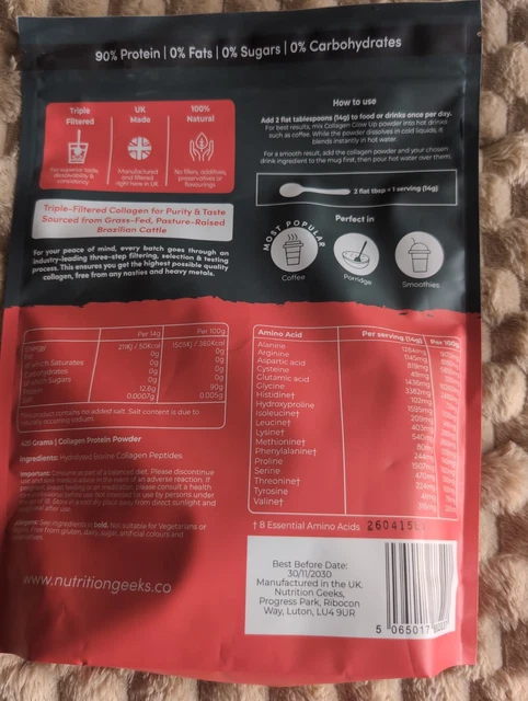 NUTRITION GEEKS COLLAGEN Glow Up 420G £11.87 - PicClick UK