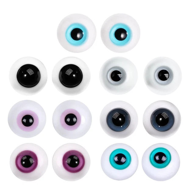 2 PIECES REALISTIC Doll Eyes Wiggle Eyes (6 mm) Crafts Eyeball for ...