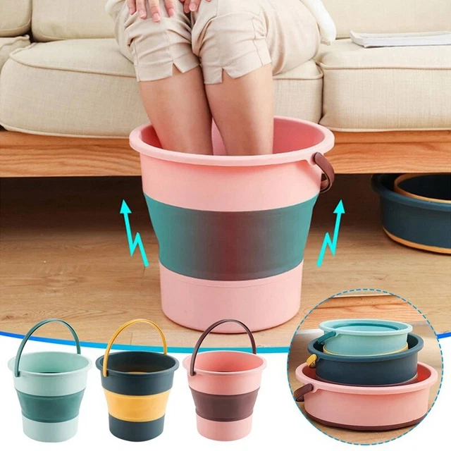 SEAU PLIABLE, SEAU en Plastique Pliable, Seau à Pied TéLescopique ...