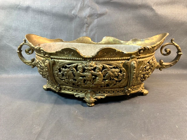 ANCIEN CACHE POT jardinière en bronze de style Empire déco maison ...