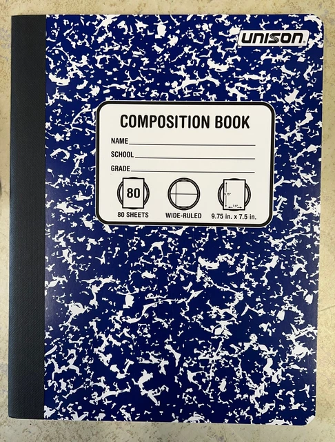 COMPOSITION NOTEBOOK 80 Wide Ruled Sheets 9.75 In. X 7.5 In. Unison ...